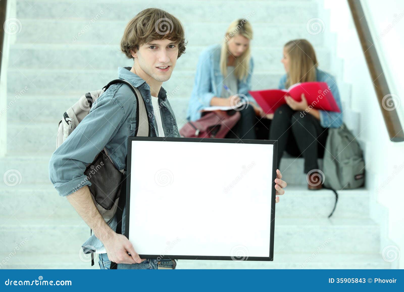 College Student Holding Board Stock Image - Image of european, campus ...