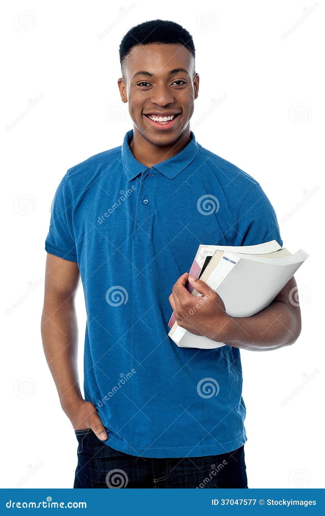 College Student Holding Notebooks Stock Image - Image of books, single ...