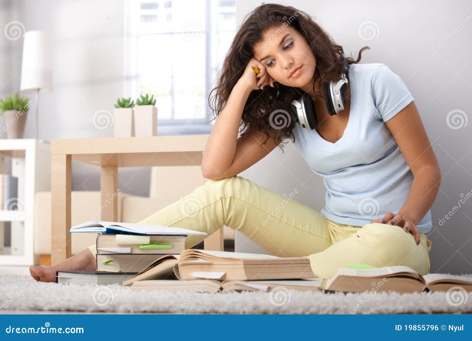 College Student Learning at Home Stock Photo - Image of attractive ...