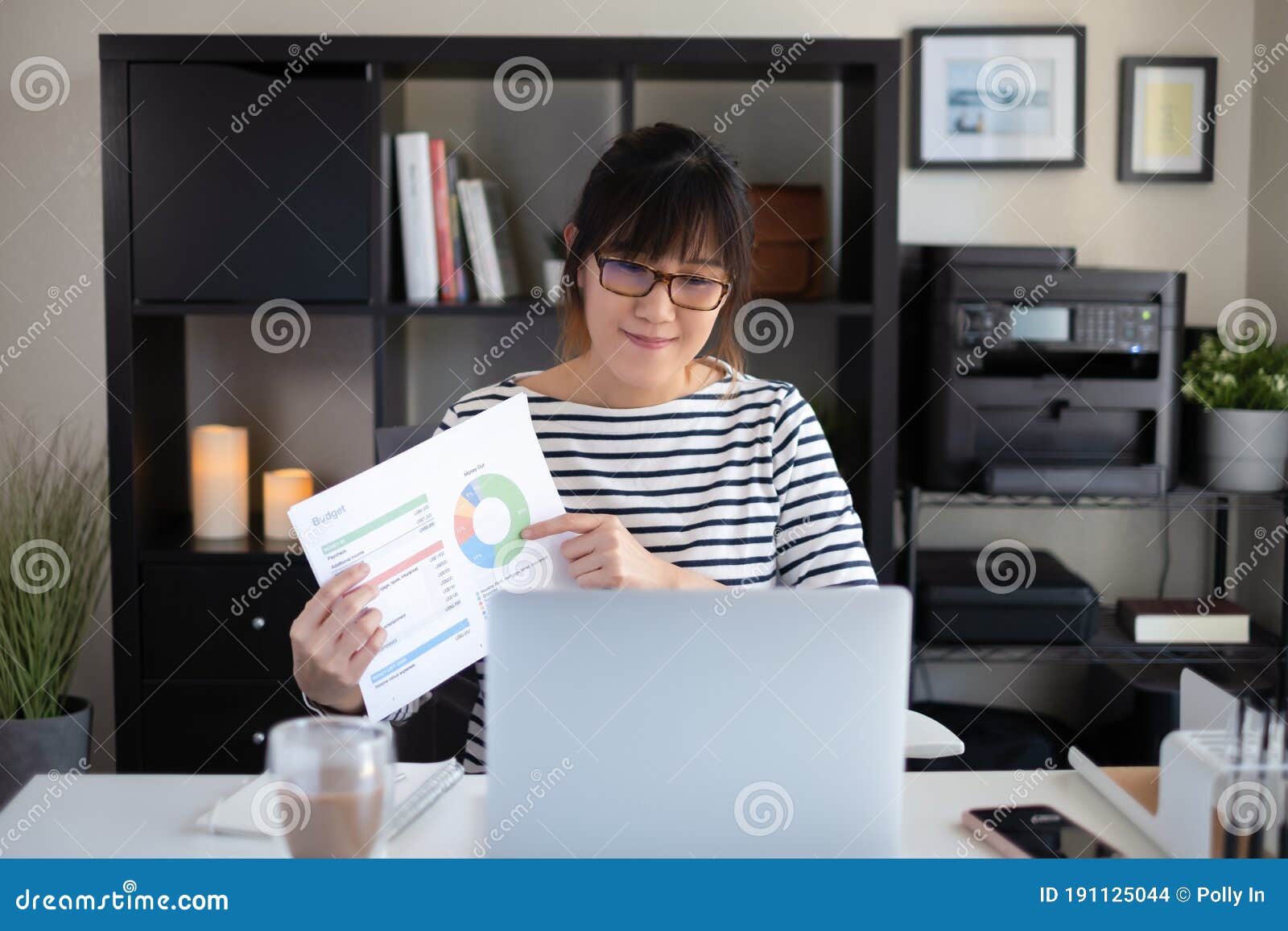 College Student Learning Online Class Looking at the Camera on Computer ...