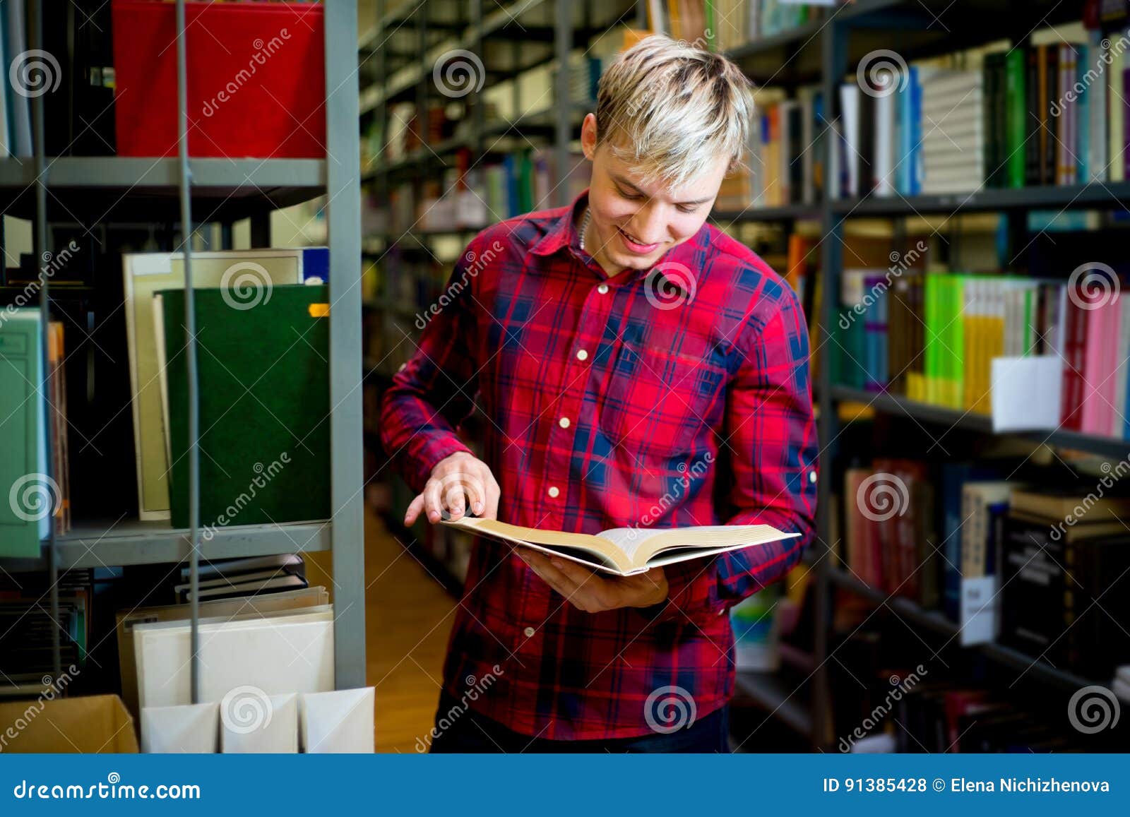 College student in library stock photo. Image of university - 91385428