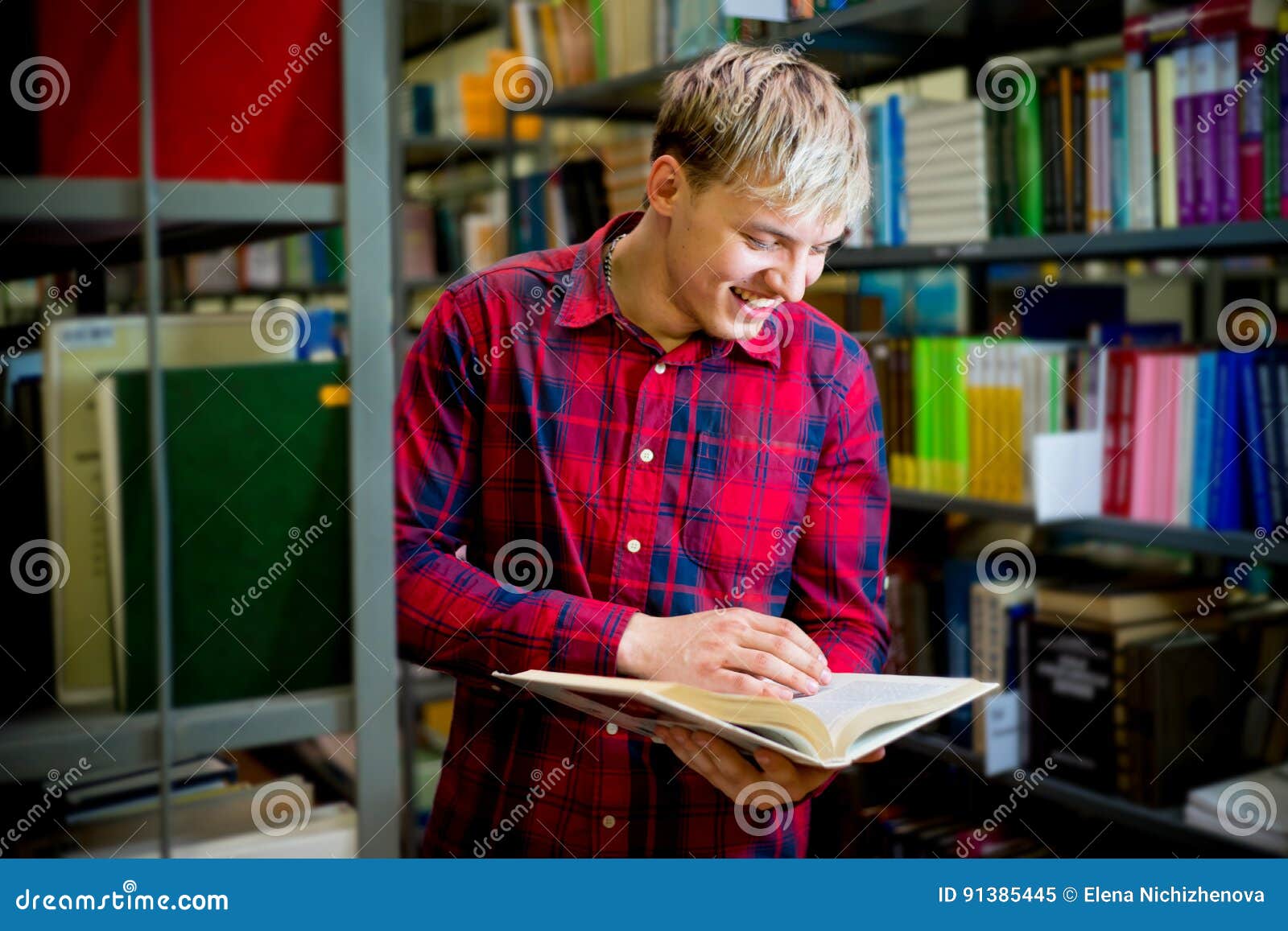 College student in library stock image. Image of serious - 91385445