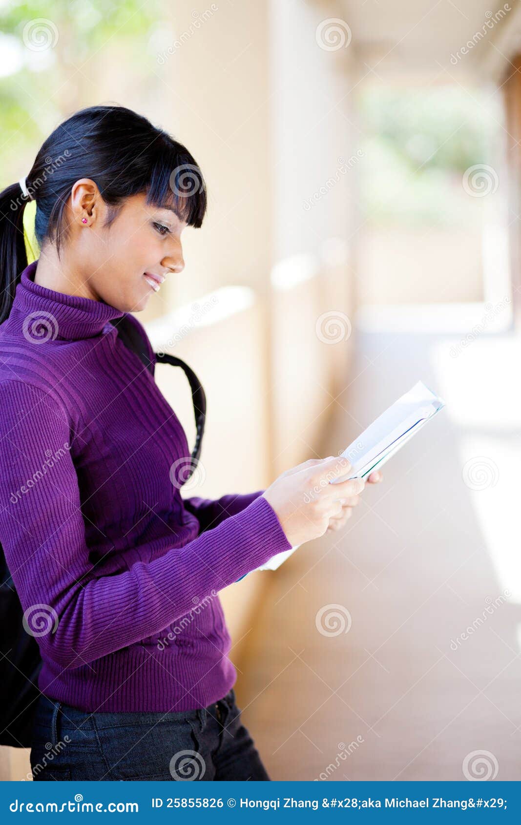 College student reading stock photo. Image of female - 25855826