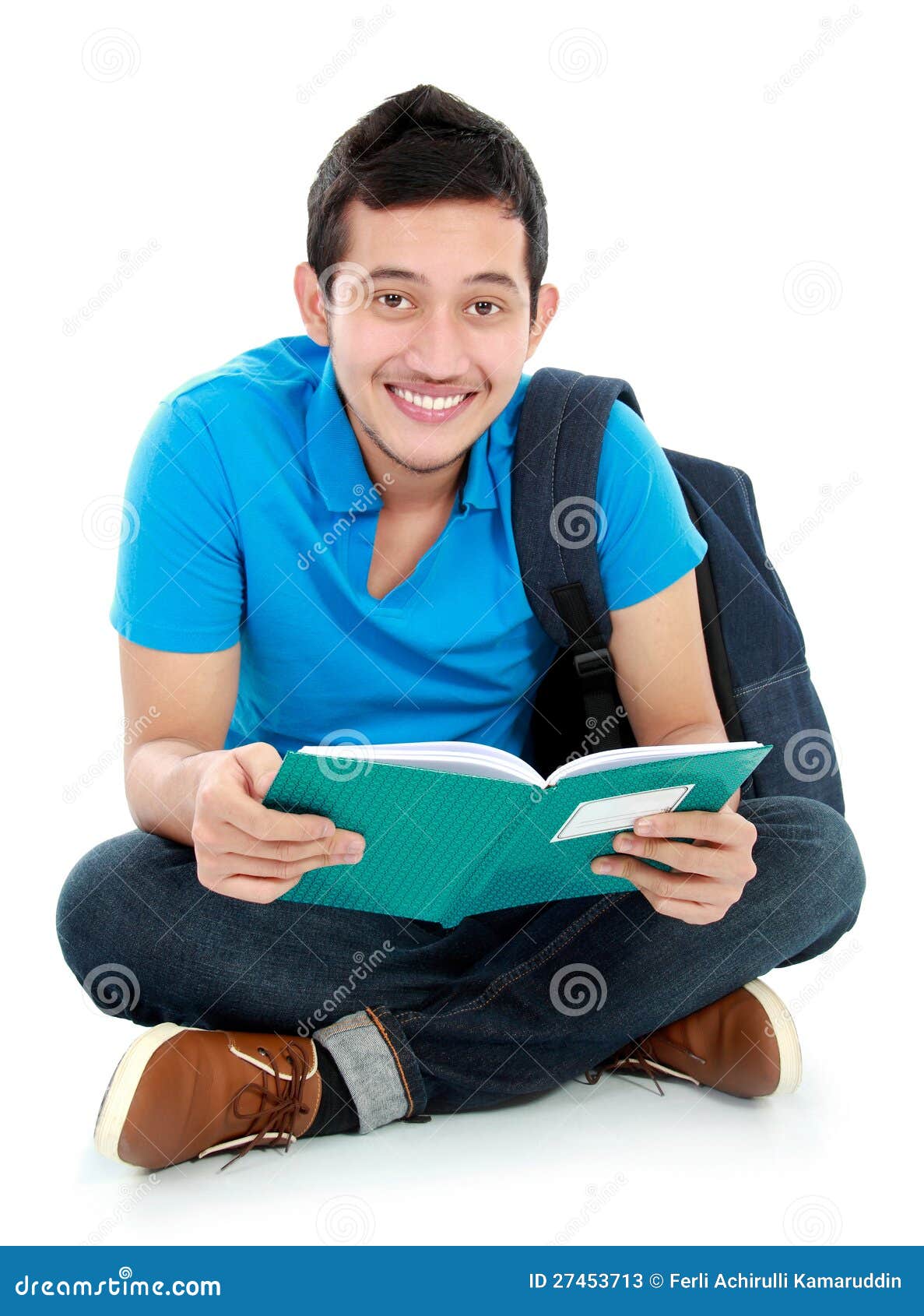 College Student Reading a Book Stock Image - Image of people, student ...