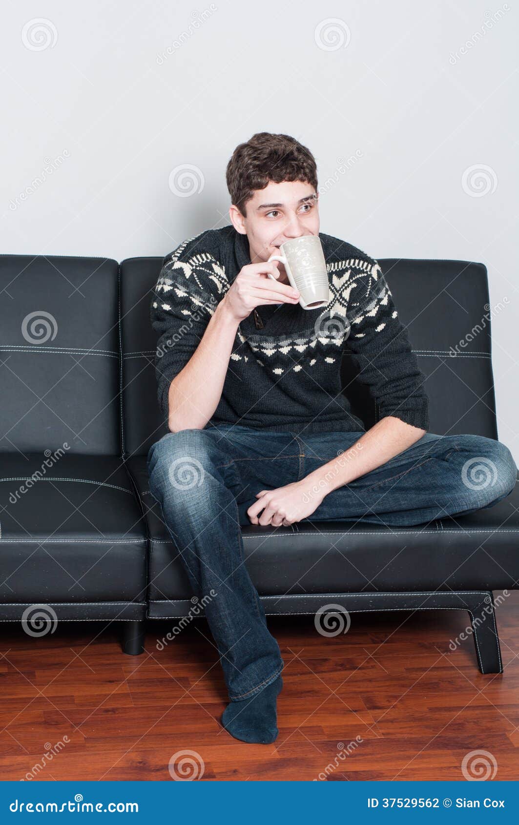 College Student Relaxing Drinking Tea Stock Photo - Image of studying ...