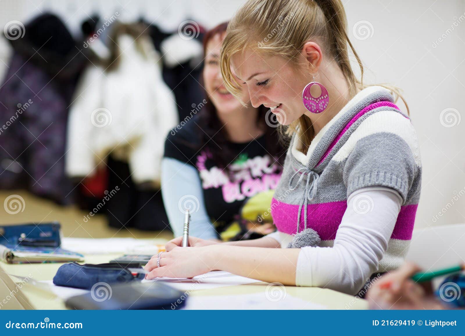 College Student Sitting in a Classroom Stock Image - Image of classroom ...