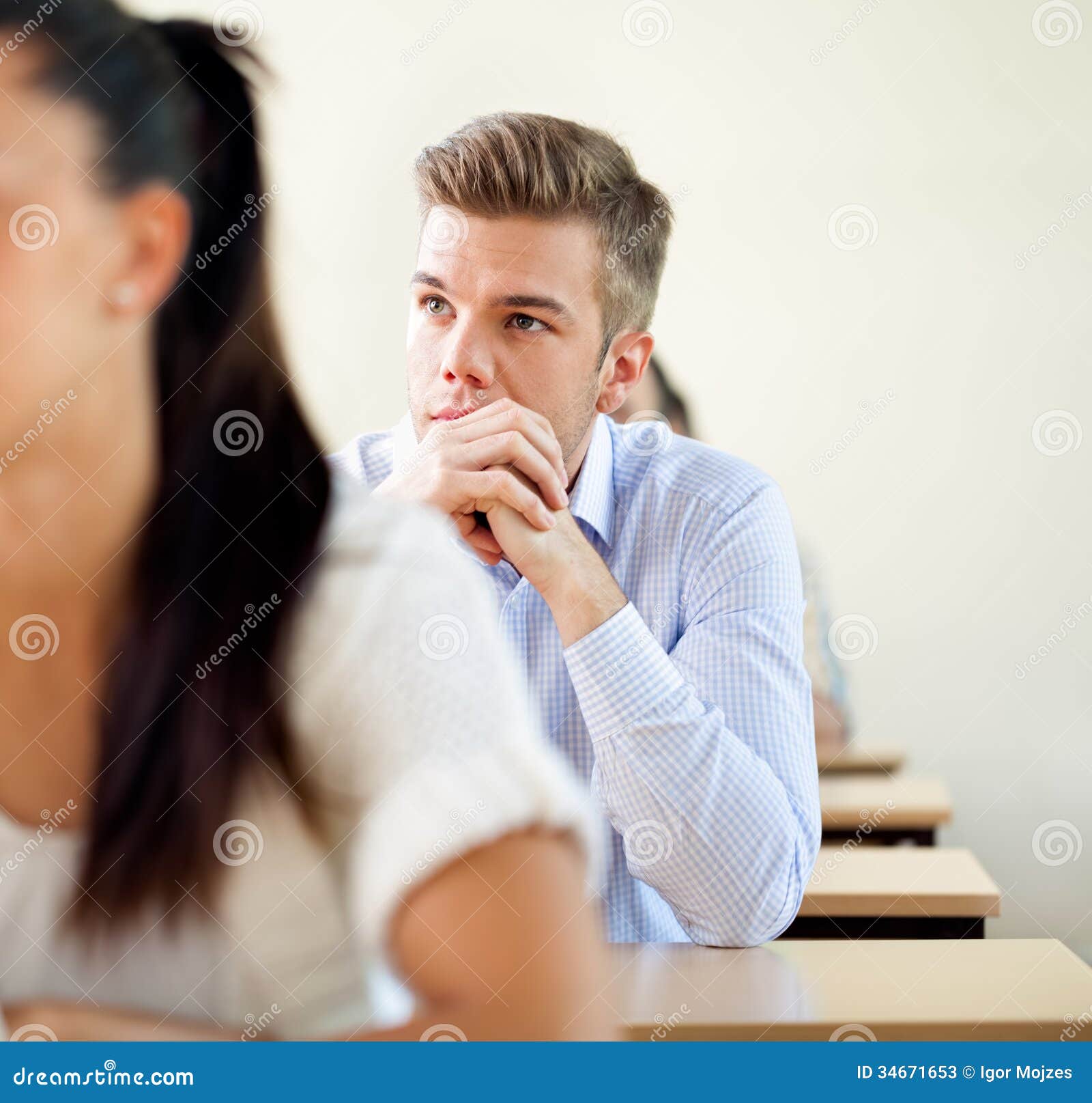 College Student Sitting in a Classroom Stock Image - Image of classroom ...