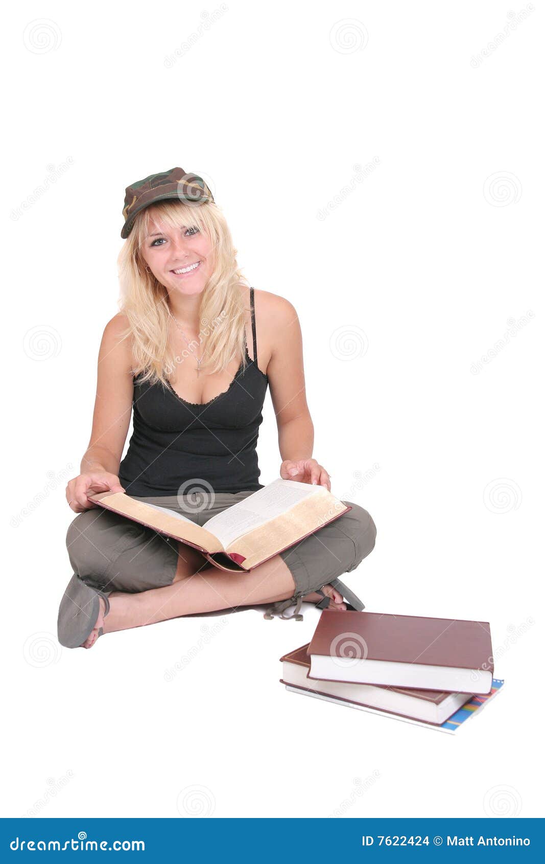 College student studying stock photo. Image of close, blonde - 7622424