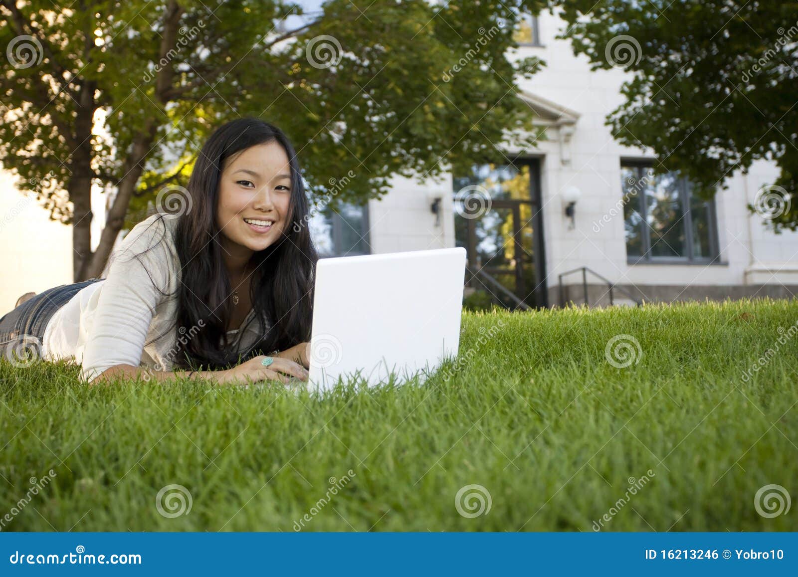 College Student Studying on Laptop Stock Photo - Image of glad ...