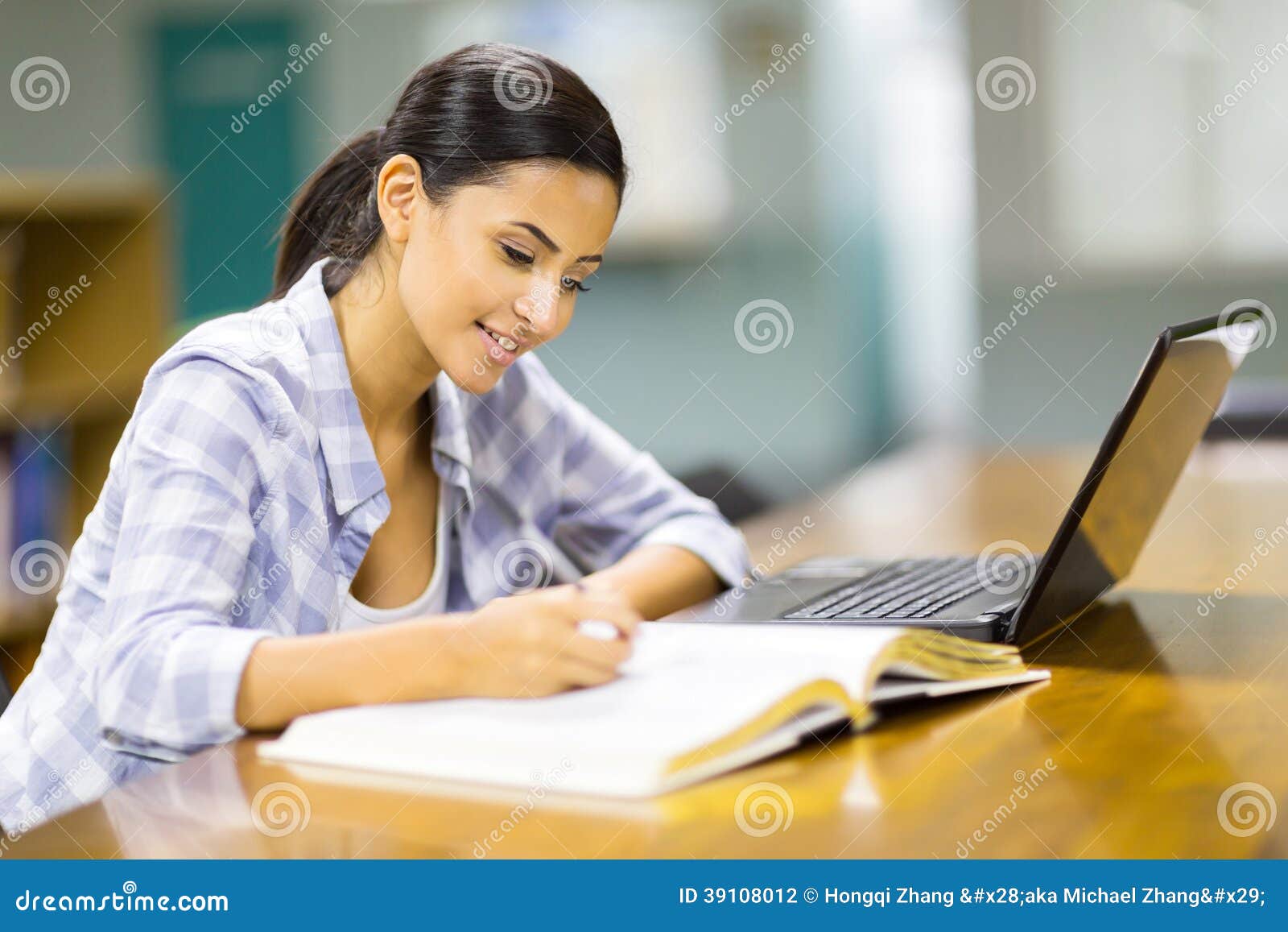 College student studying stock photo. Image of checked - 39108012