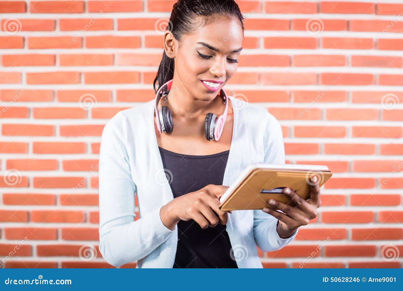 College Student with Tablet Computer Stock Photo - Image of beautiful ...