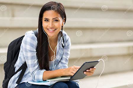 College student tablet stock image. Image of girl, academic - 39100119