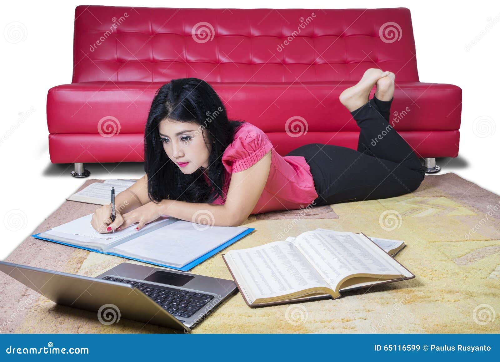 College Student Writing on the Book Stock Image - Image of hispanic ...