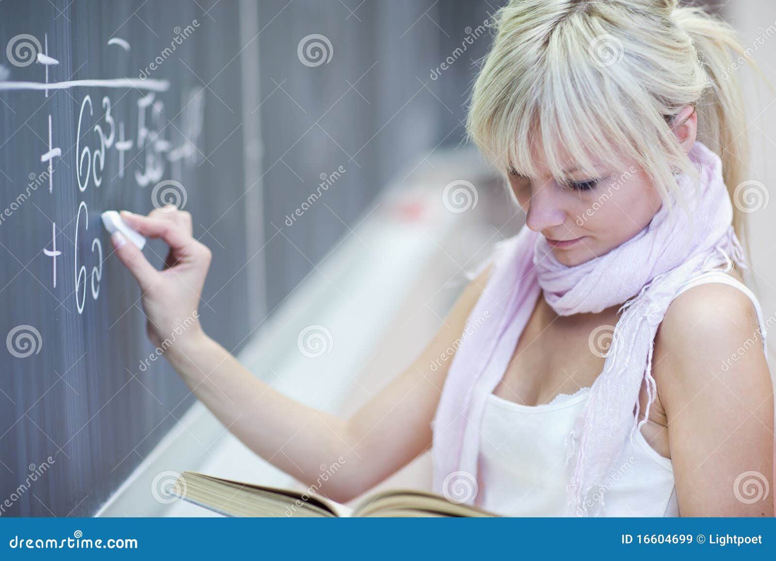 College Student Writing on the Chalkboard Stock Image - Image of lesson ...