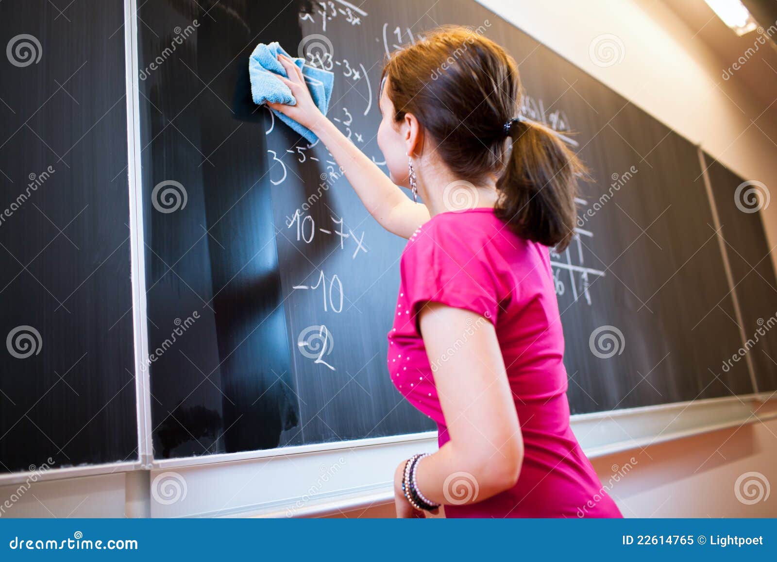 College Student Writing on the Chalkboard Stock Image - Image of ...