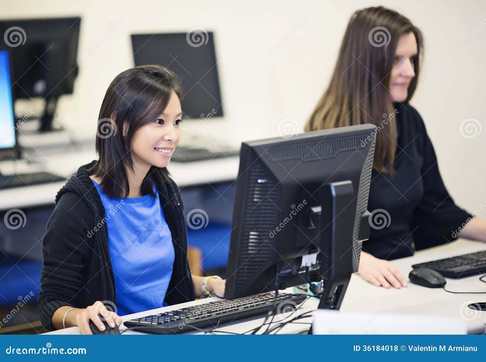 College Students in a Computer Lab Stock Photo - Image of library ... College Students in a Computer Lab Stock Photo - Image of library ...