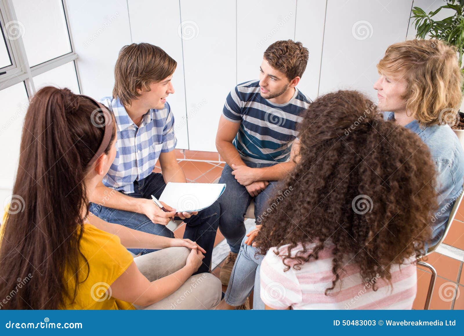 College Students in Conversation Stock Image - Image of educational ...