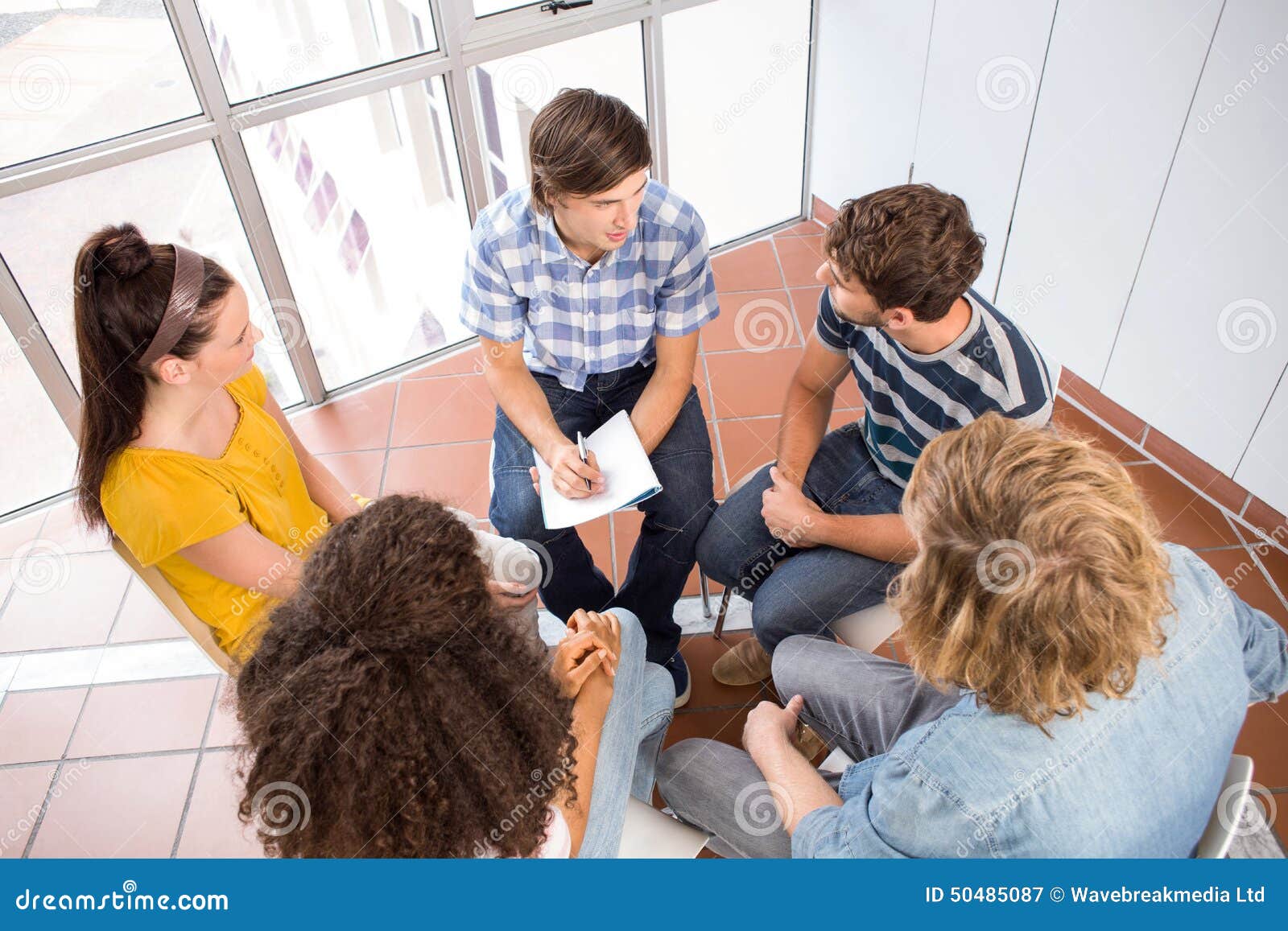 College Students in Conversation Stock Image - Image of indoors ...