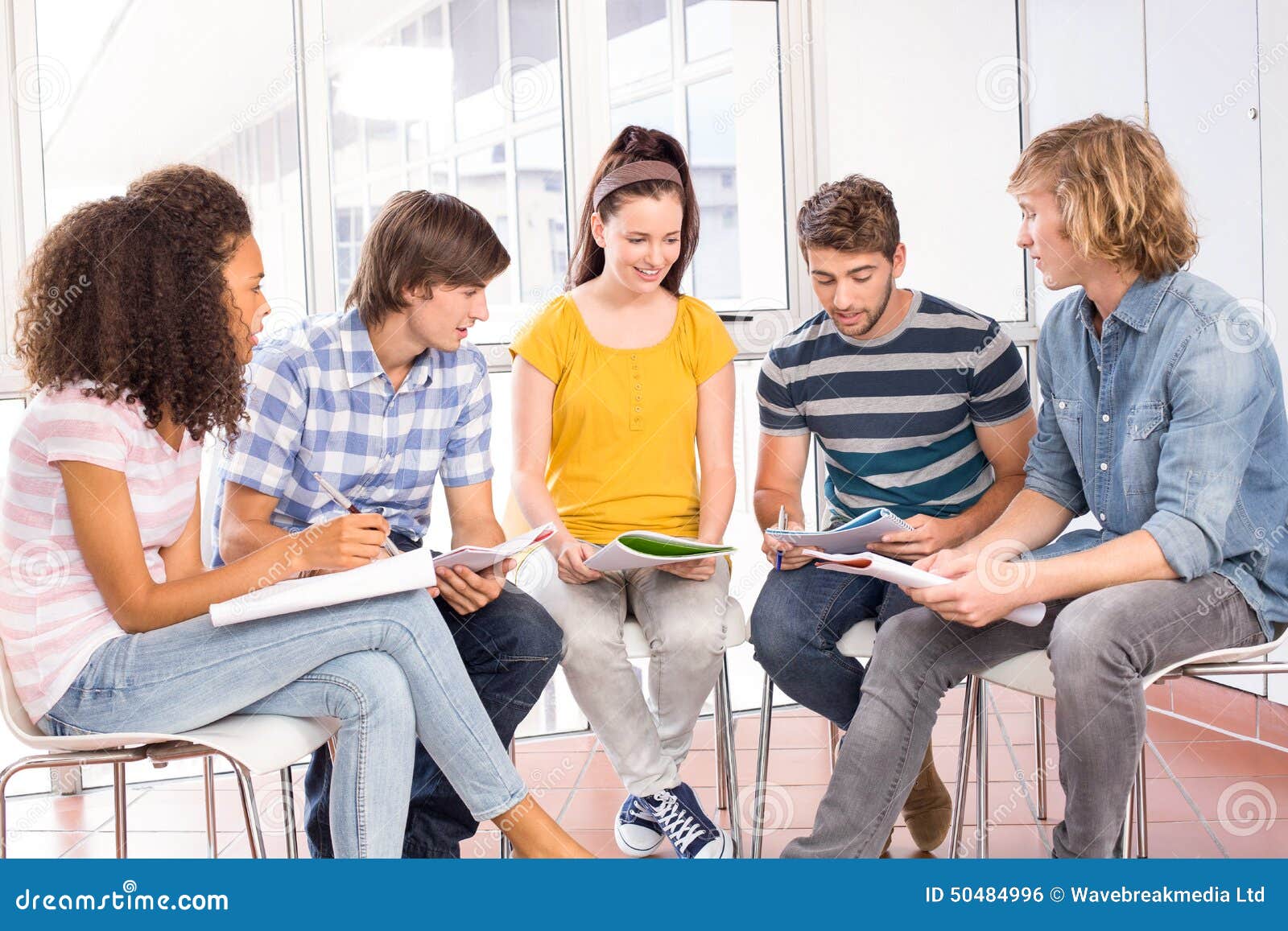 College Students Doing Homework Stock Photo - Image of chair, knowledge ...