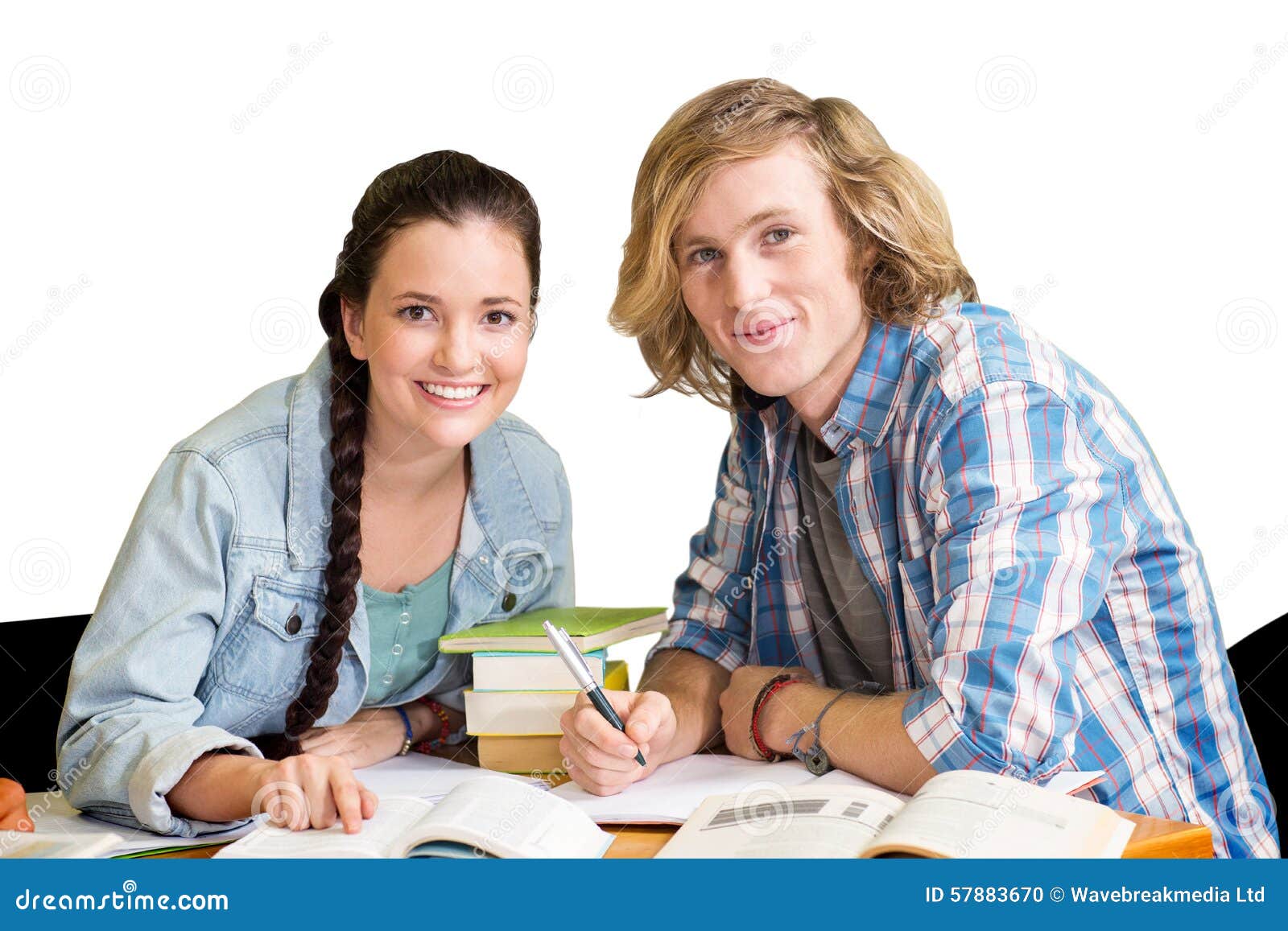 College Students Doing Homework in Library Stock Photo - Image of ...