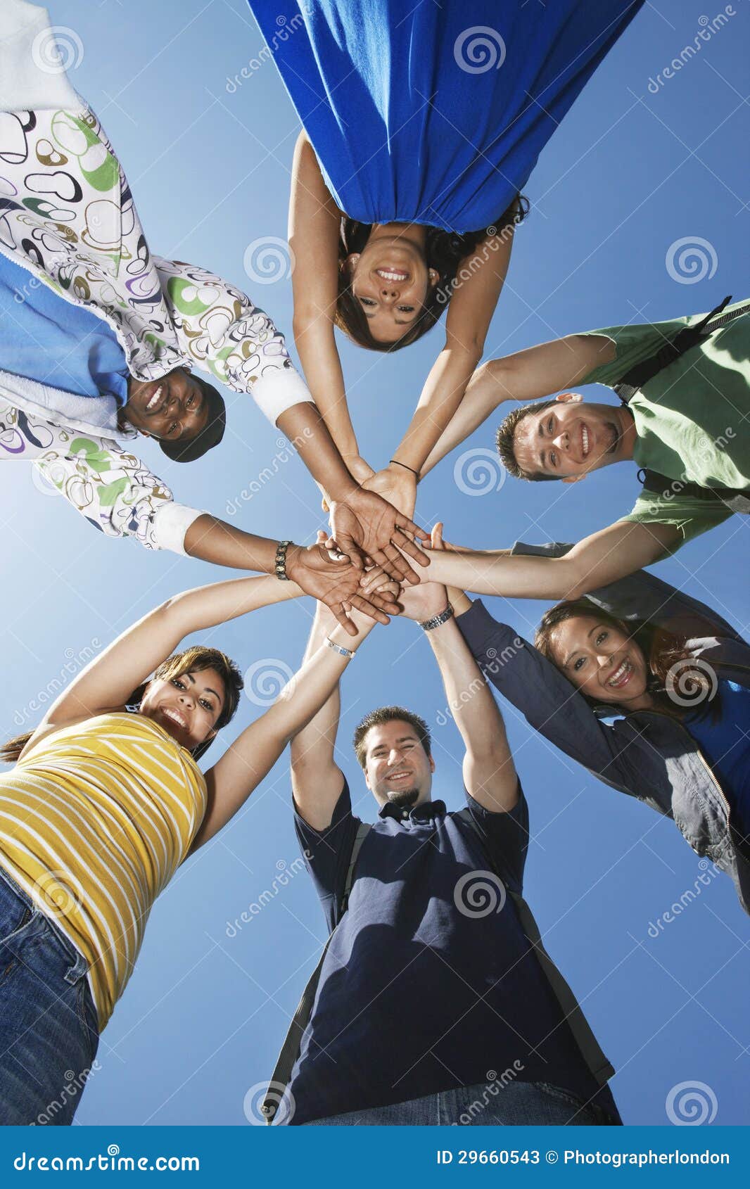 College Students Forming Huddle Stock Image - Image of people, happy ...