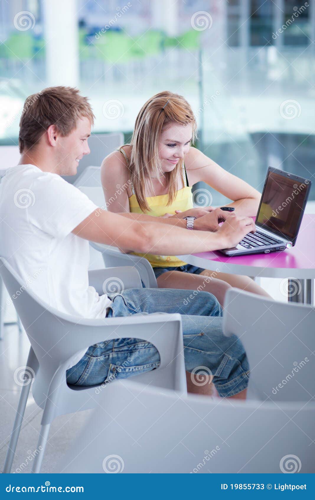College Students Having Fun Studying Together Stock Image - Image of ...
