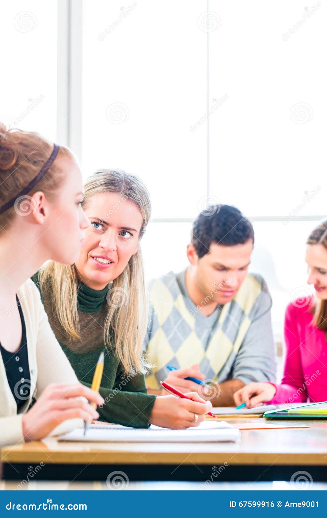 College Students Having Teamwork Stock Photo - Image of teamwork ...
