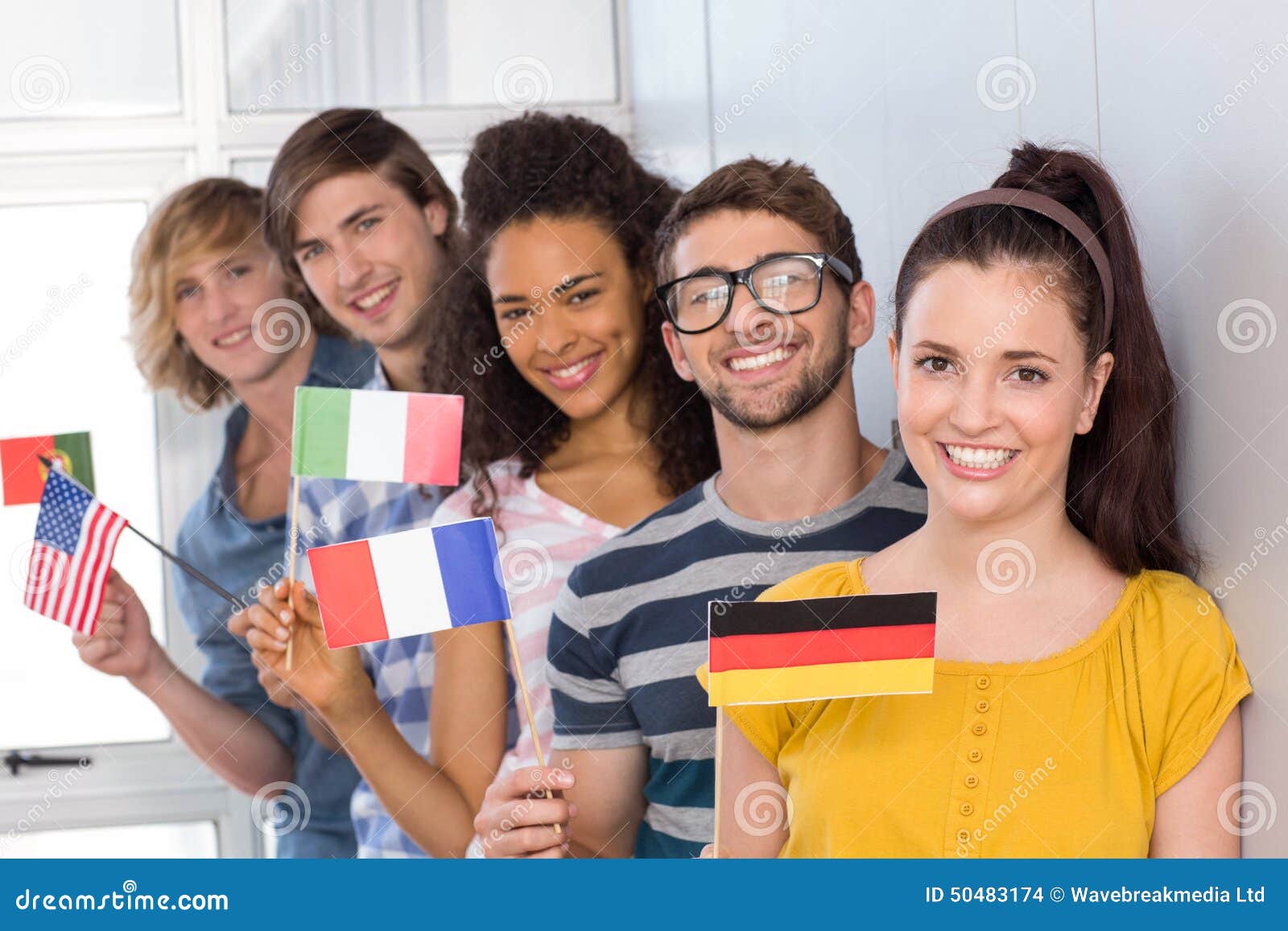 College Students Holding Flags Stock Photography | CartoonDealer.com ...