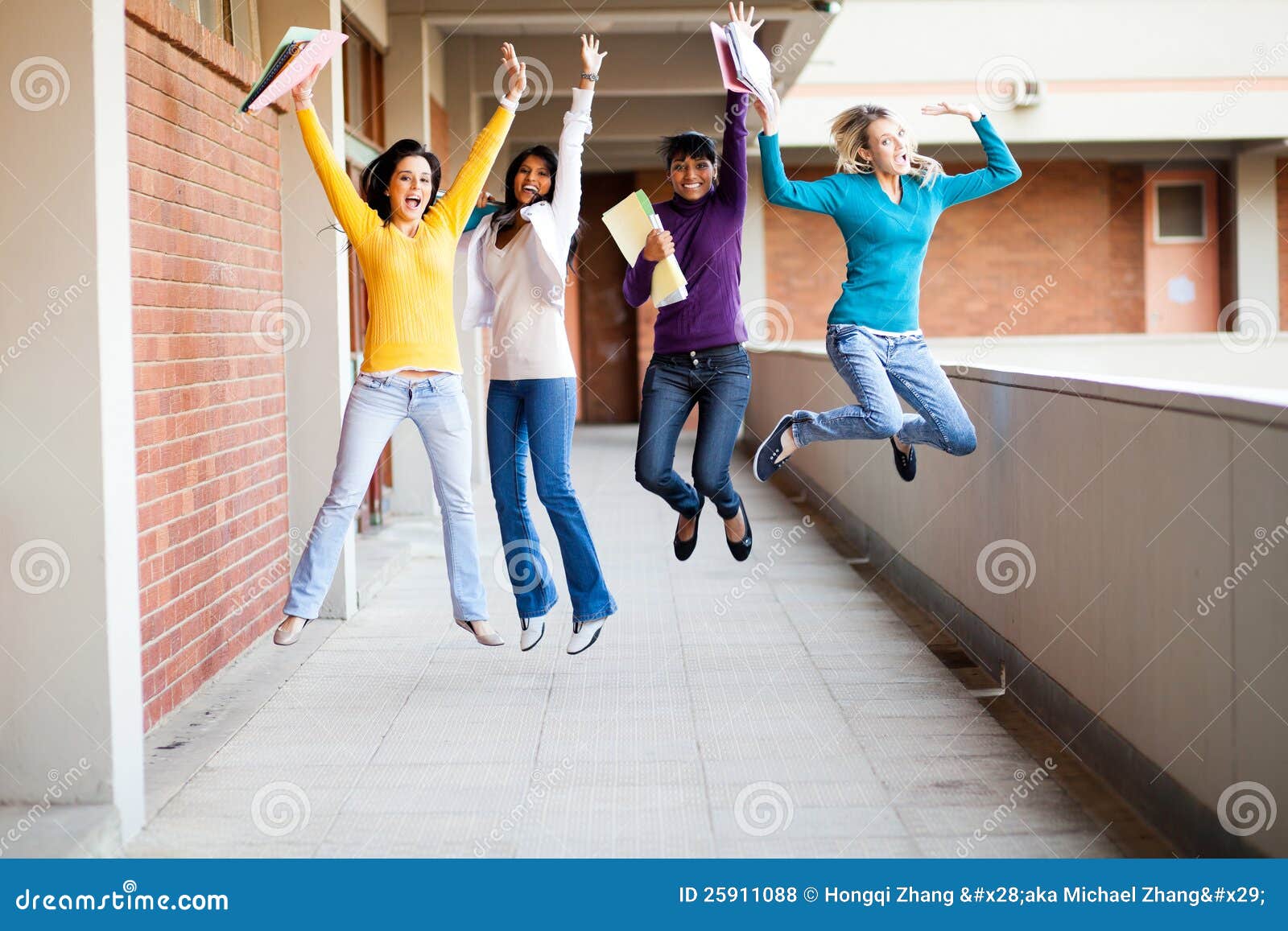 Jumping School Kids