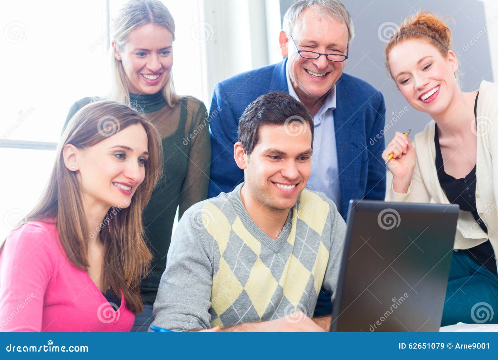 College Students Lerning with Professor Stock Image - Image of ...