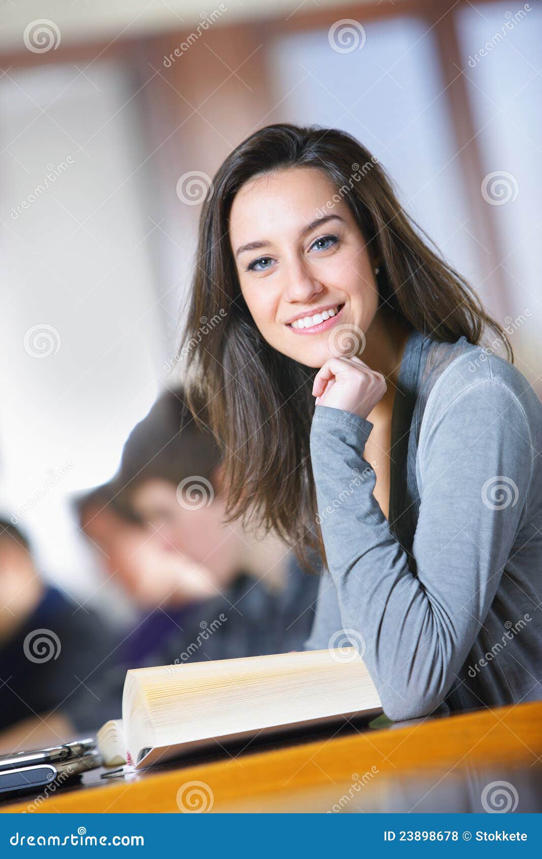 College Students in a Library Stock Photo - Image of beautiful ...