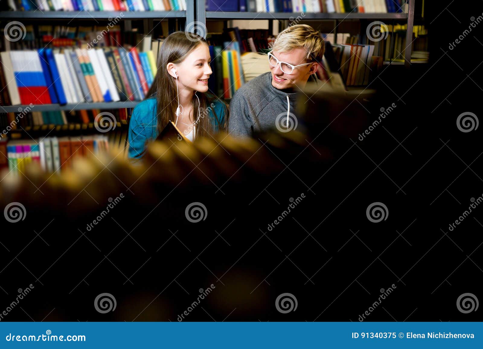 College Students in Library Stock Image - Image of school, knowledge ...