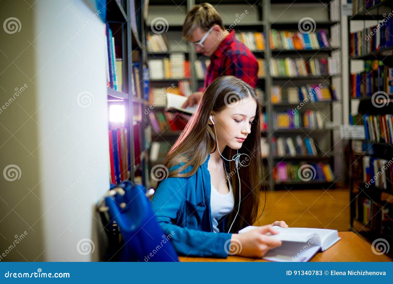 College Students in Library Stock Image - Image of european, studying ...