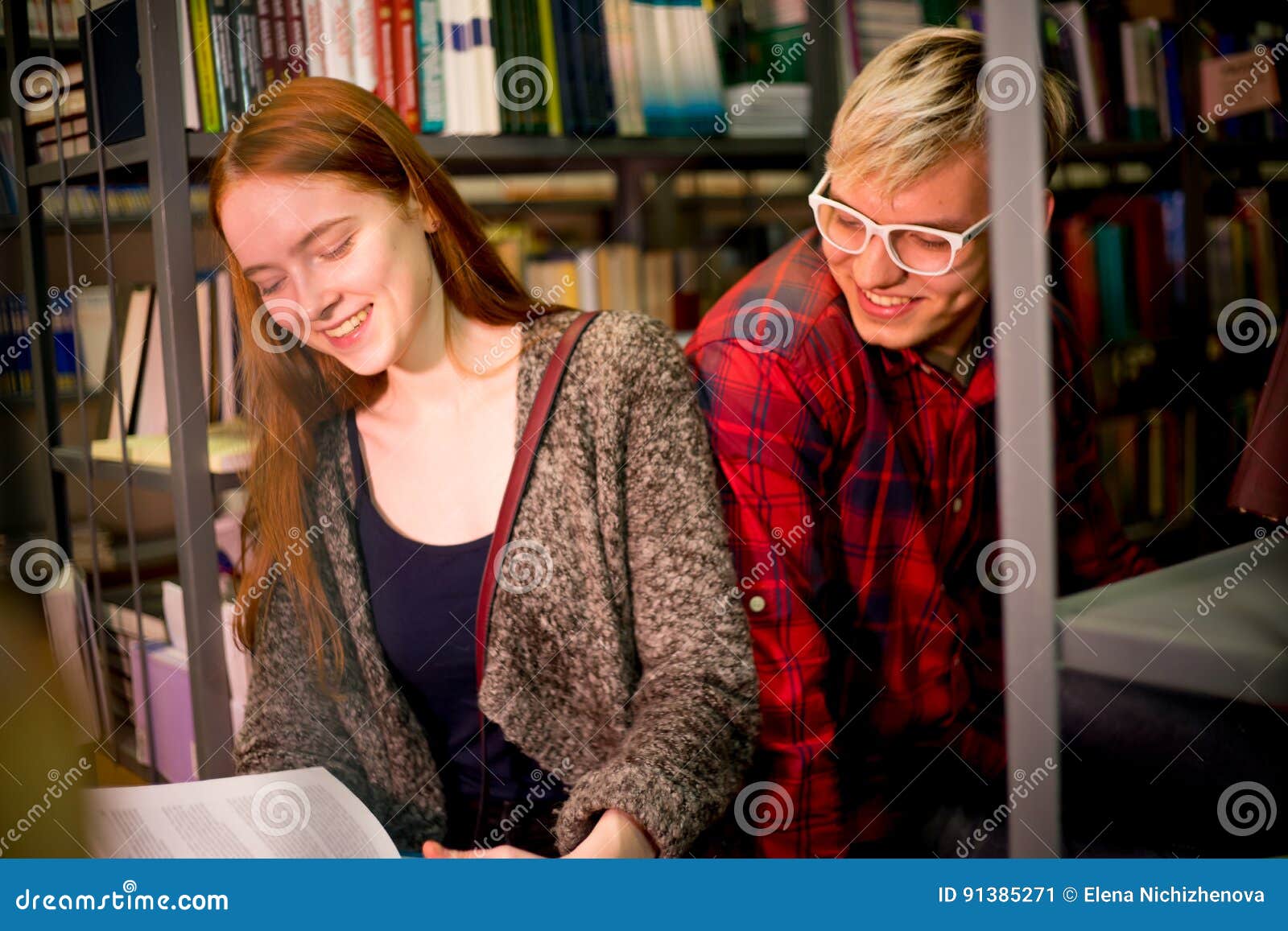 College Students in Library Stock Image - Image of academic, education ...