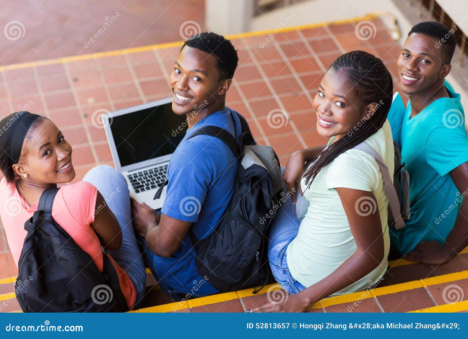 College Students Looking Back Stock Image - Image of education ...