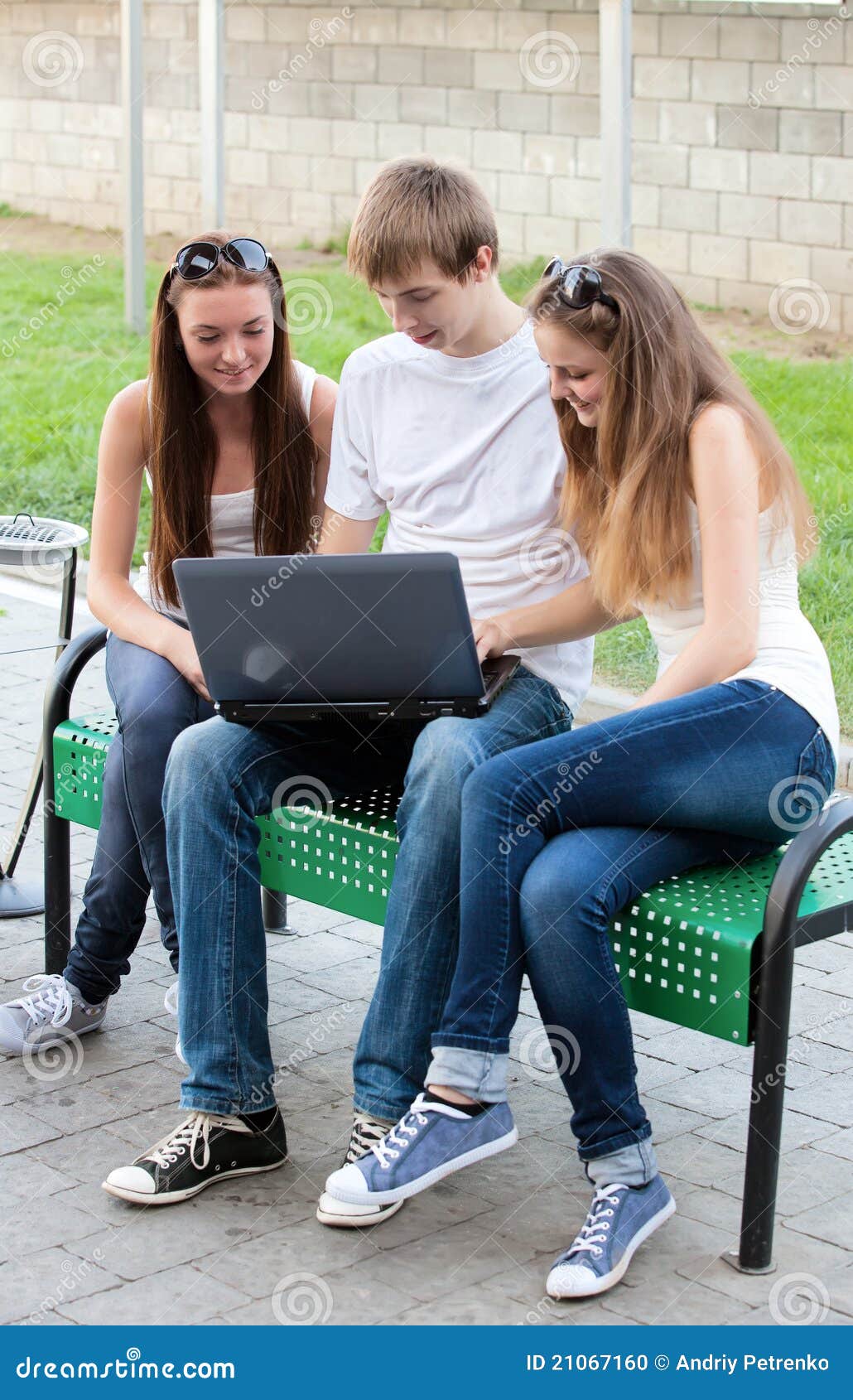 College students outdoors stock photo. Image of small - 21067160