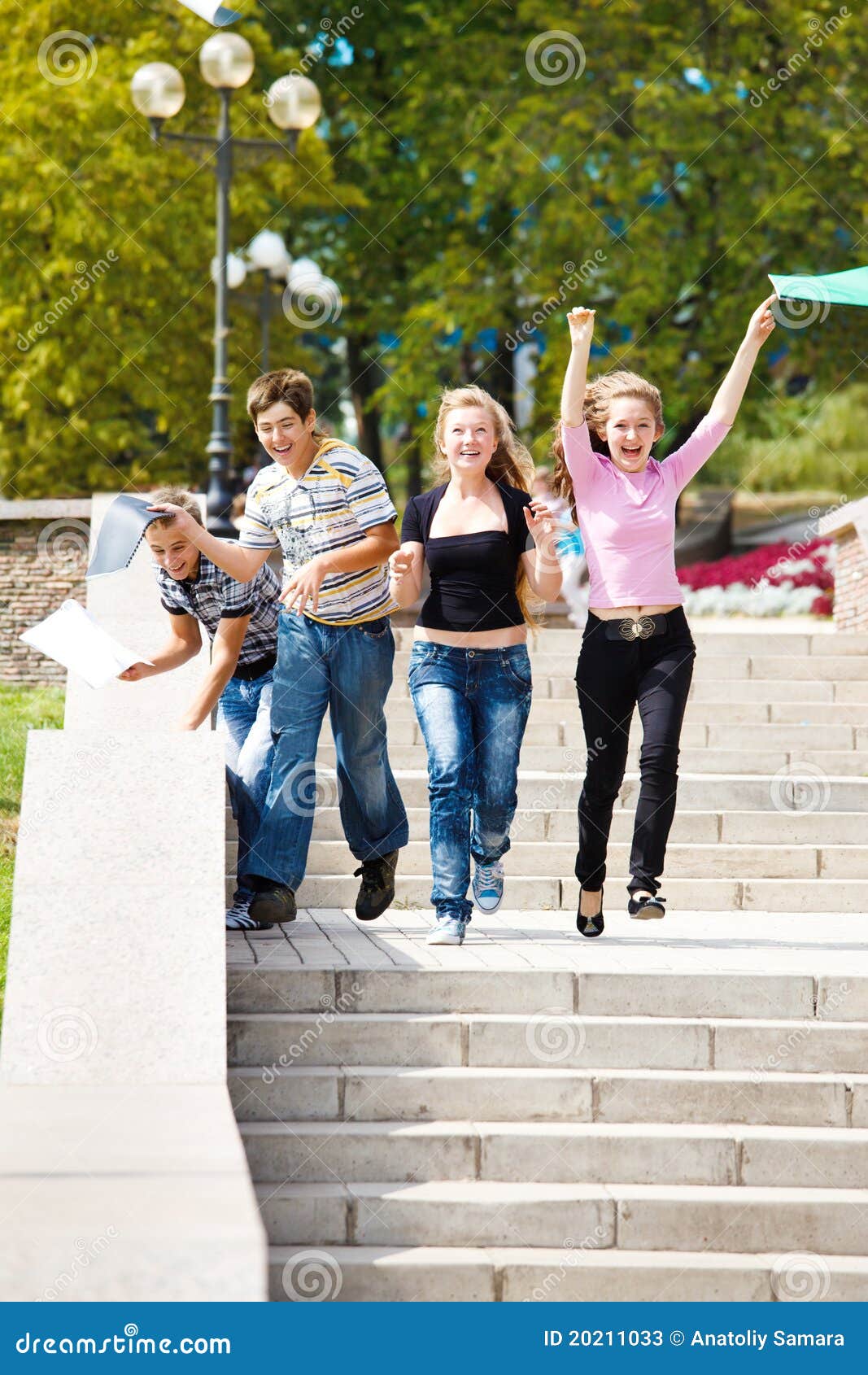 College students running stock image. Image of kids, people - 20211033