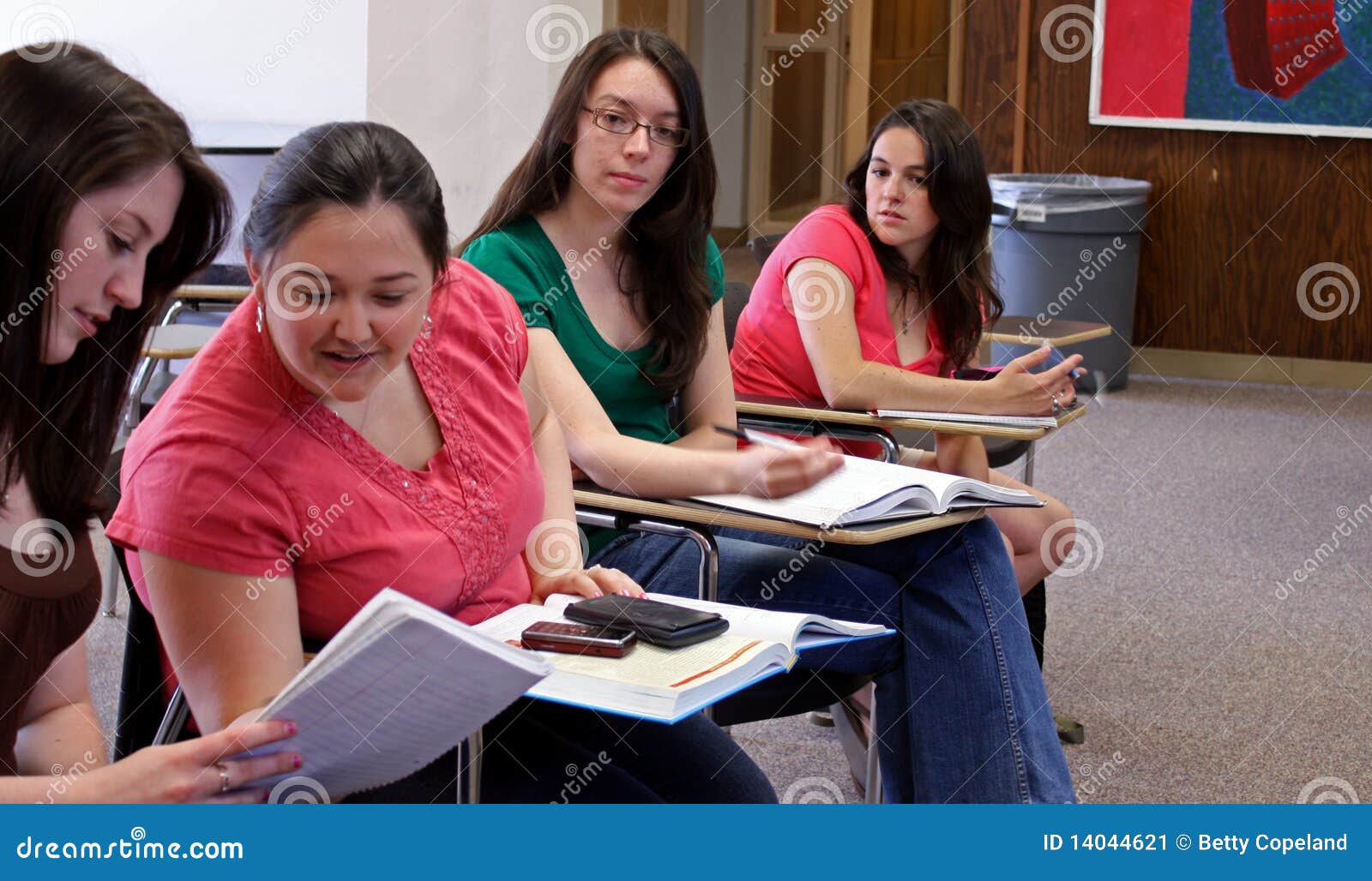 College Students in a School Classroom Stock Image - Image of women ...