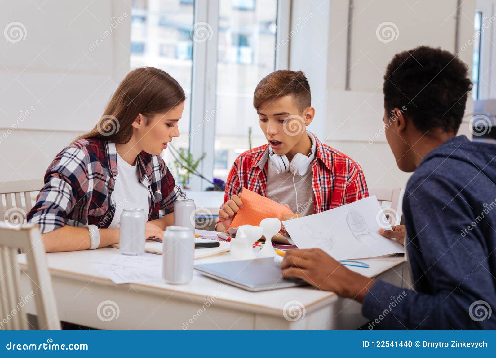 Smart College Students Enjoying Learning Process Together Stock Photo ... Smart College Students Enjoying Learning Process Together Stock Photo ...