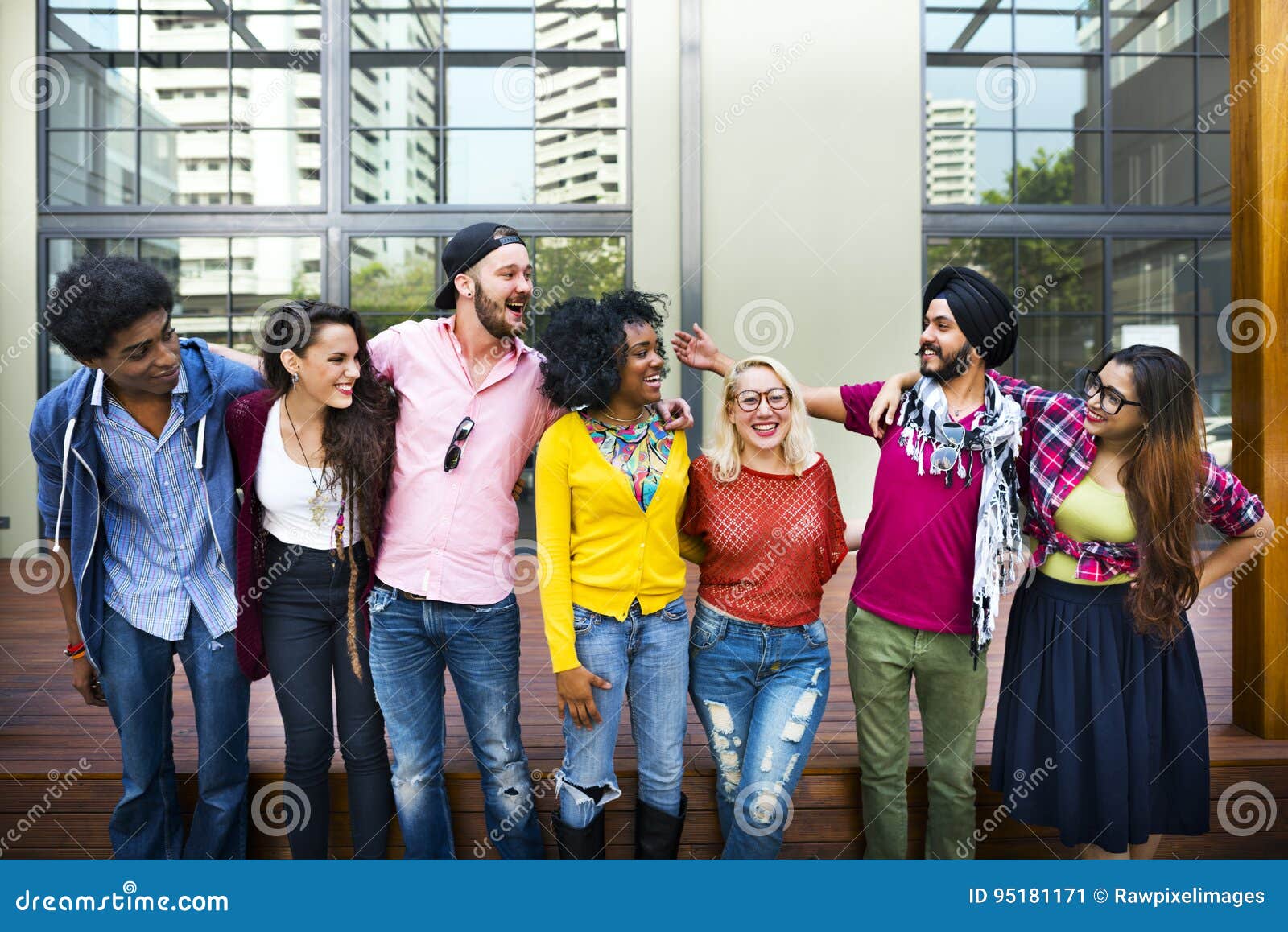 College Students Standing Smiling Together Stock Image - Image of ...