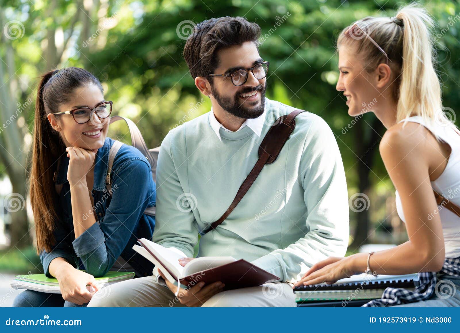 College Students Studying on University Campus Outdoor Stock Image ...
