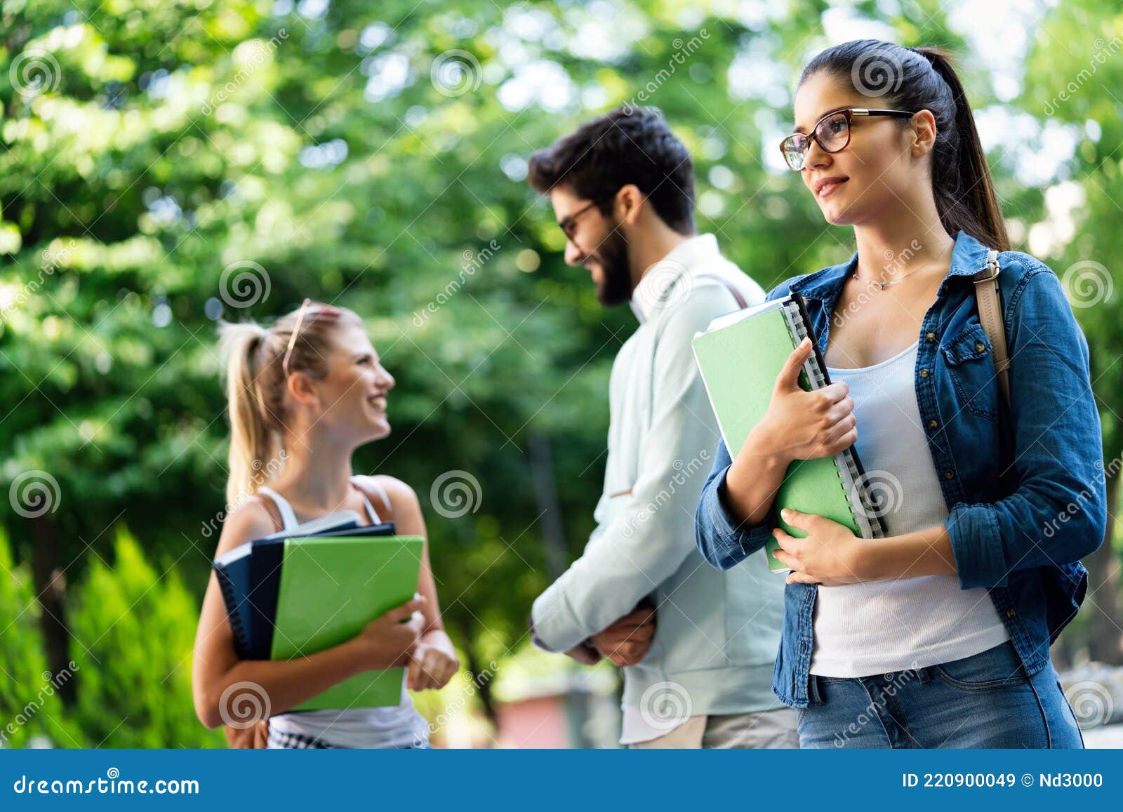 College Students Studying on University Campus Outdoor Stock Image ...