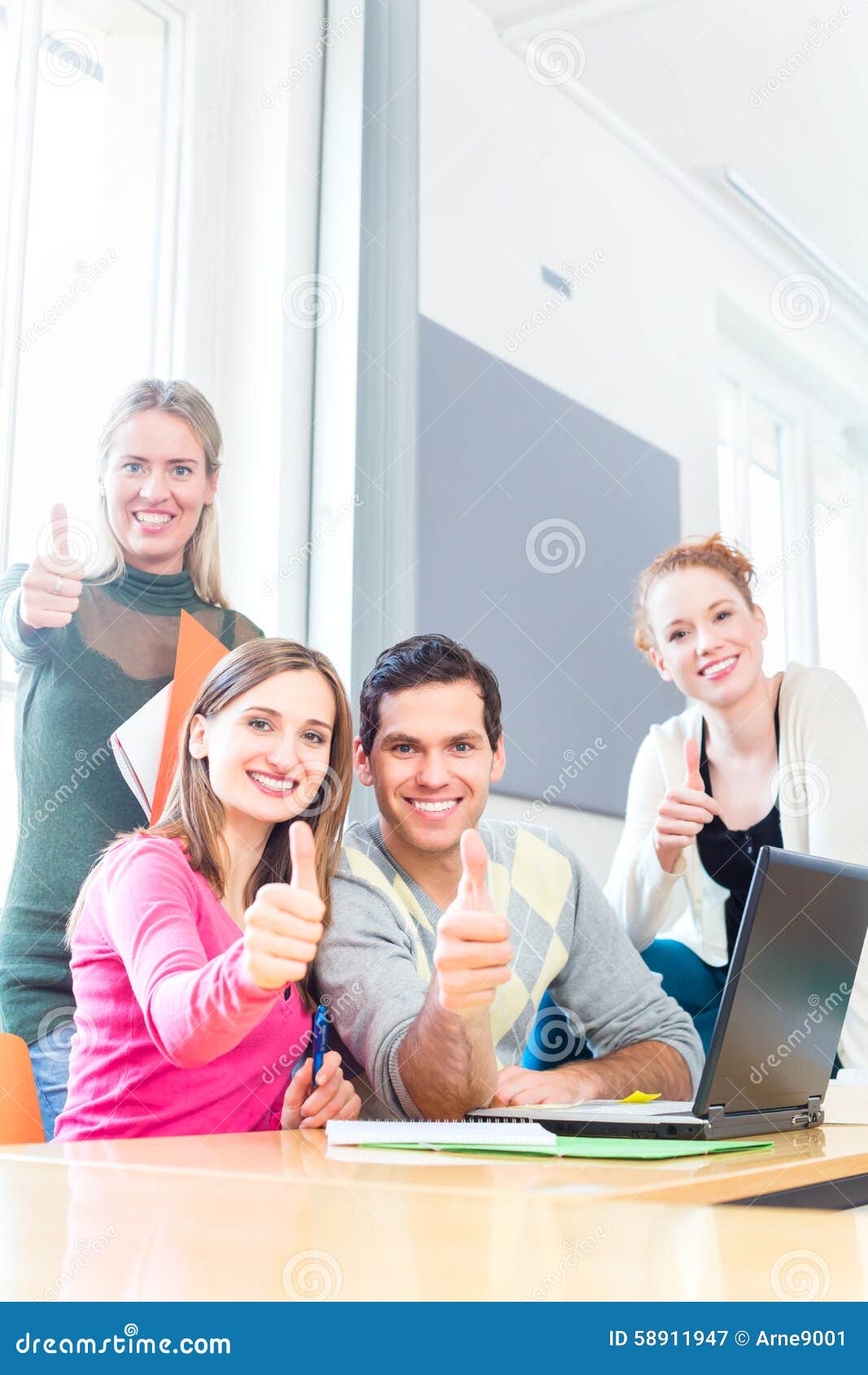 College Students in Teamwork Learning Stock Image - Image of people ...