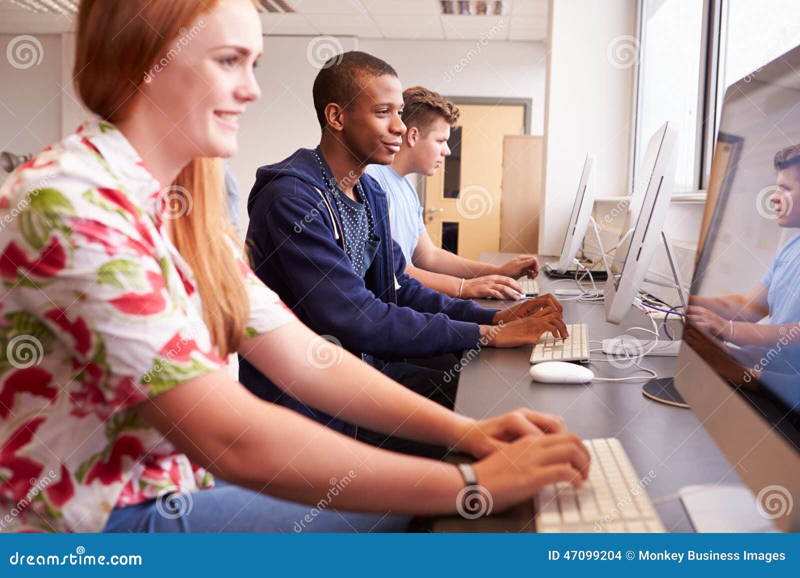 College Students Using Computers on Media Studies Course Stock Photo ...