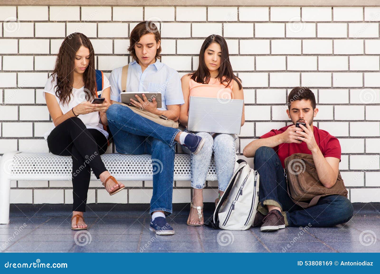 College Students Using Technology Stock Image - Image of lifestyle ...