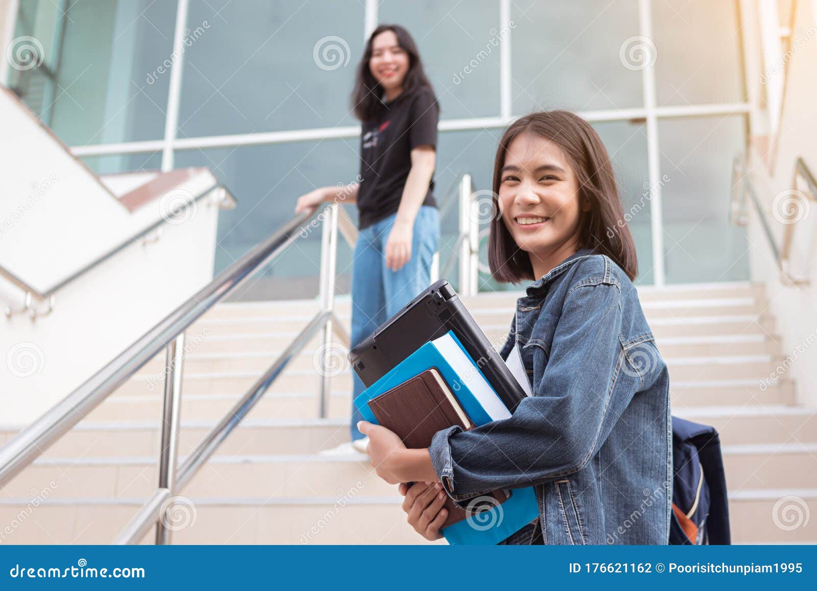 College Students Walking Up the Stairs Stock Photo - Image of healthy ...