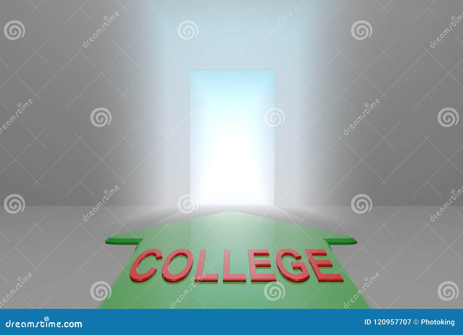 College to the open gate stock illustration. Illustration of academic ...