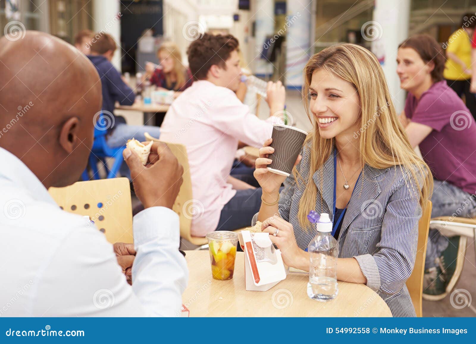 College Tutors Eating Lunch Together Stock Photo - Image of black ...