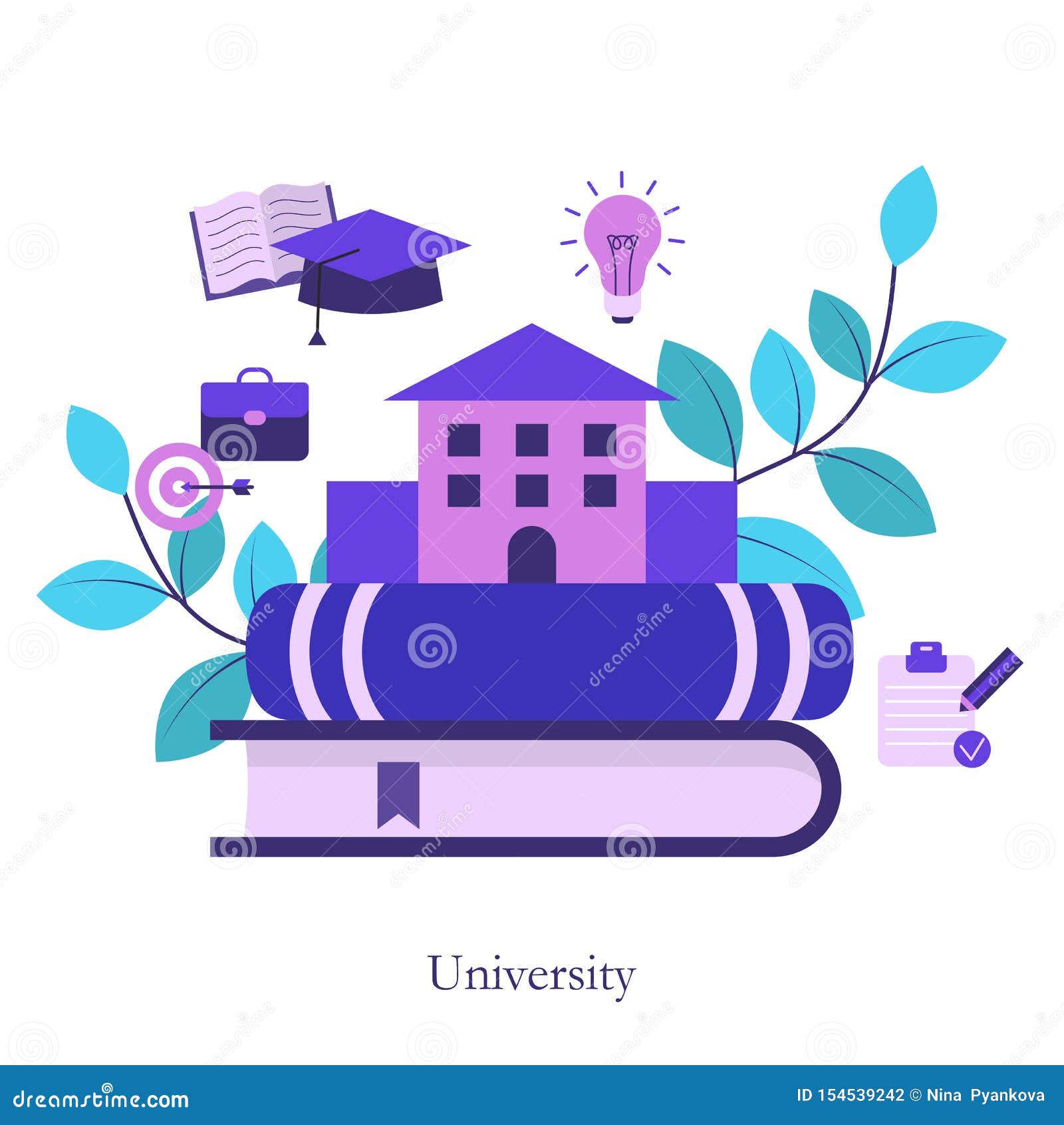 College, University, Academy Vector Illustration Stock Vector ...