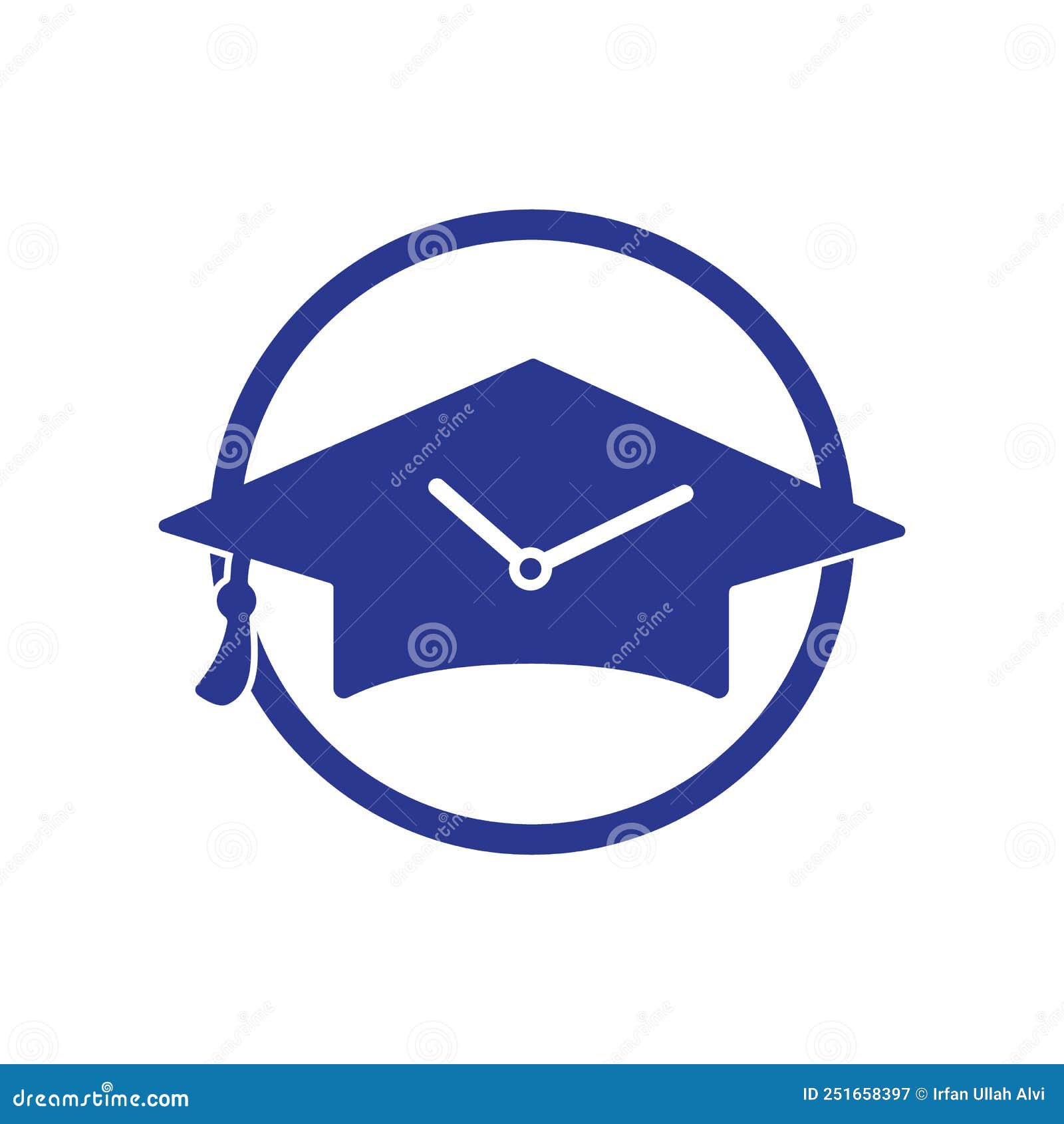 Study Time Vector Logo Design. Graduation Hat with Clock Icon Design ...